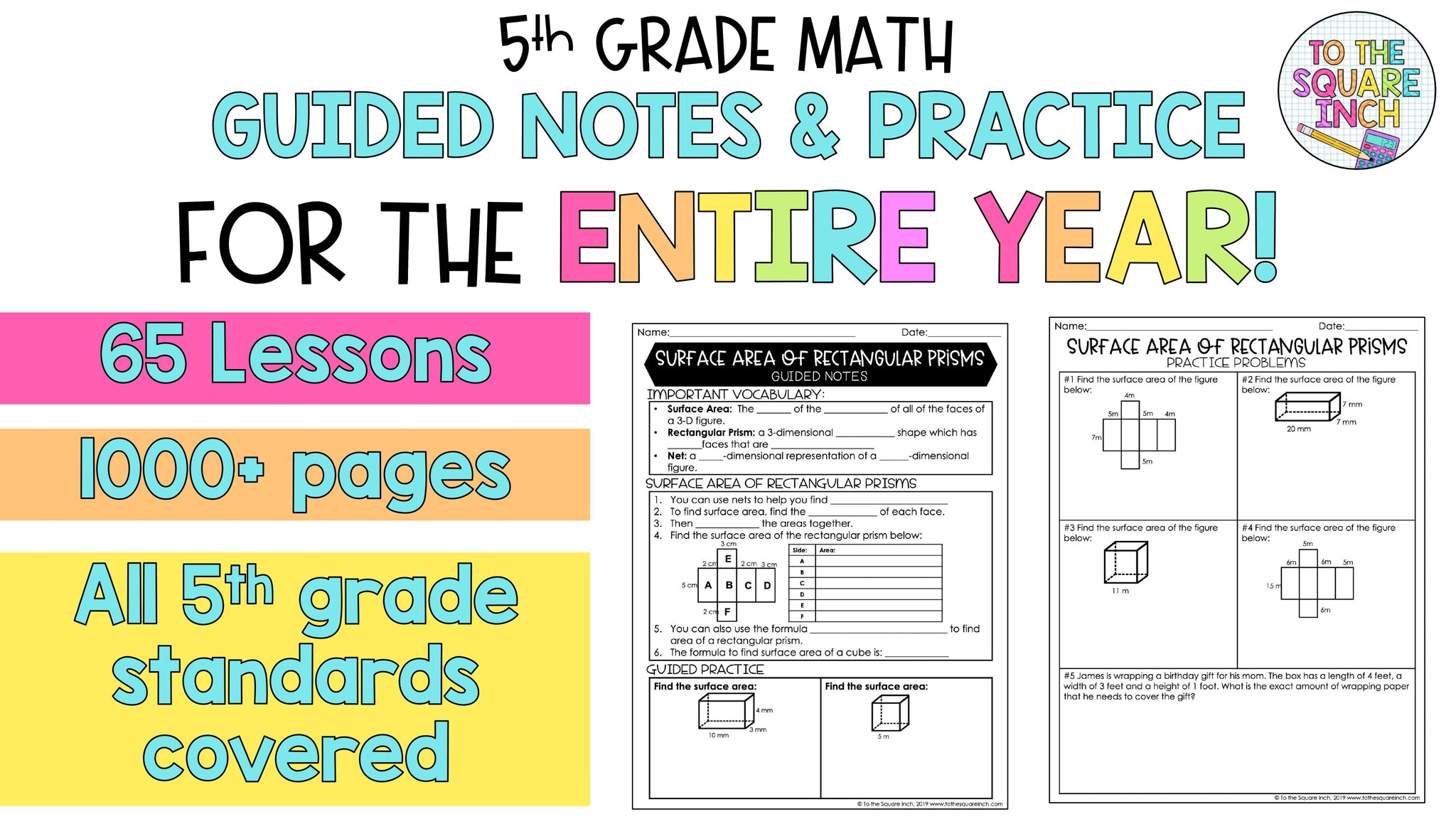 Middle School Math Reteaching Worksheets for 5th, 6th, 7th and 8th ...