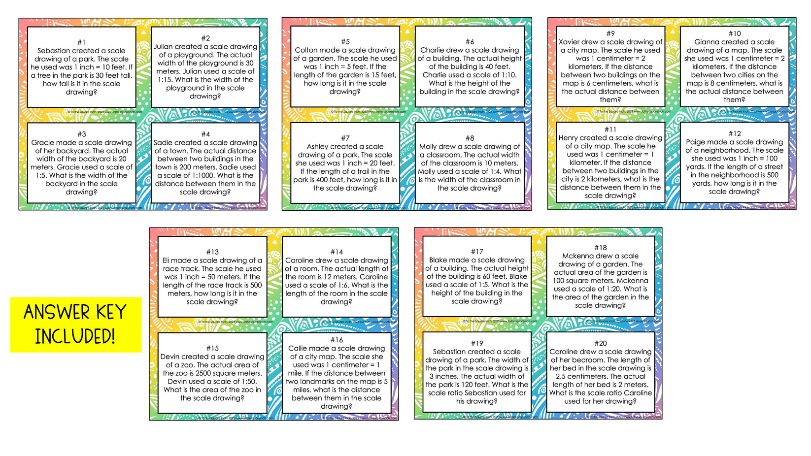 Scale Drawings Task Cards – To The Square Inch