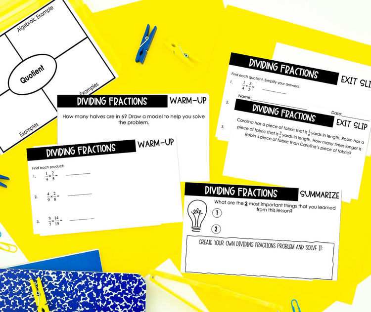 Middle School Math Reteaching Worksheets for 5th, 6th, 7th and 8th ...