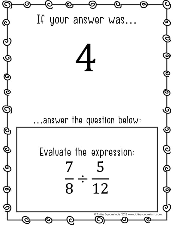 Dividing Fractions Scavenger Hunt | Interactive Math Practice Activity ...