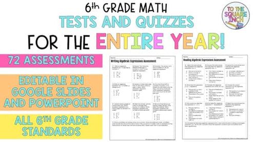 6th Grade Math Tests – To The Square Inch