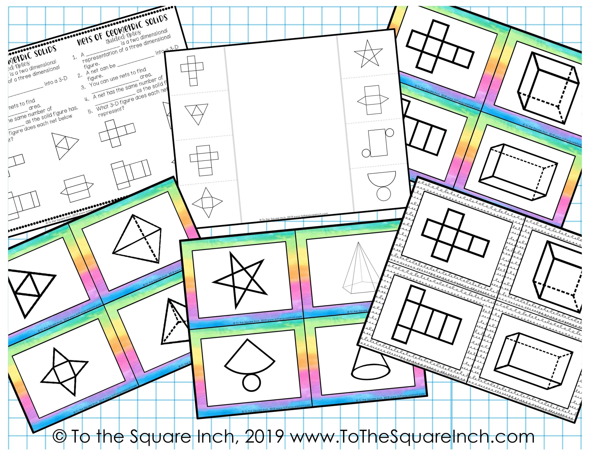 Nets of 3-D Figures Interactive Notebook – To The Square Inch