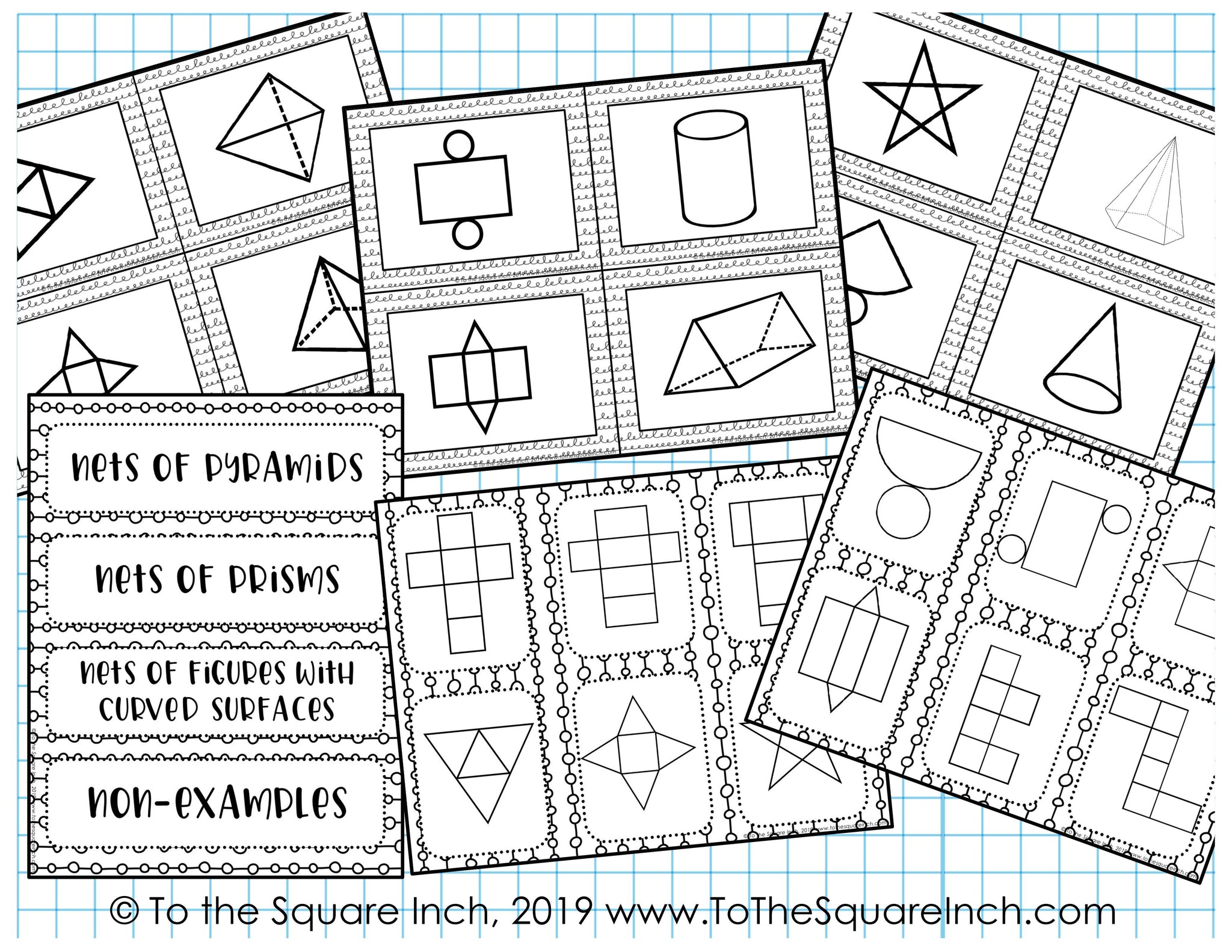 Nets of 3-D Figures Interactive Notebook – To The Square Inch
