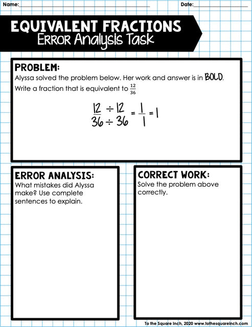 5th Grade Math Error Analysis Bundle – To The Square Inch