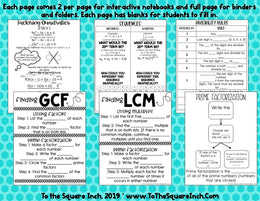 Math Guided Notes Reference Pages – To The Square Inch