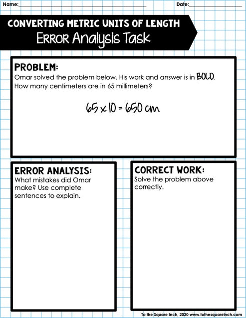 5th Grade Math Error Analysis Bundle – To The Square Inch