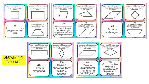Classifying Quadrilaterals Task Cards – To The Square Inch