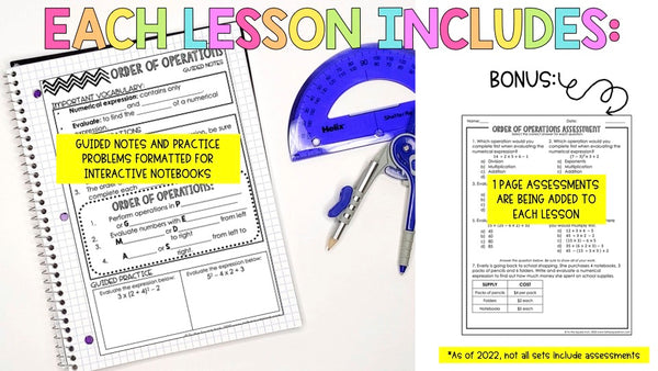 Expressions and Equations - 6th Grade Math Guided Notes – To The Square ...
