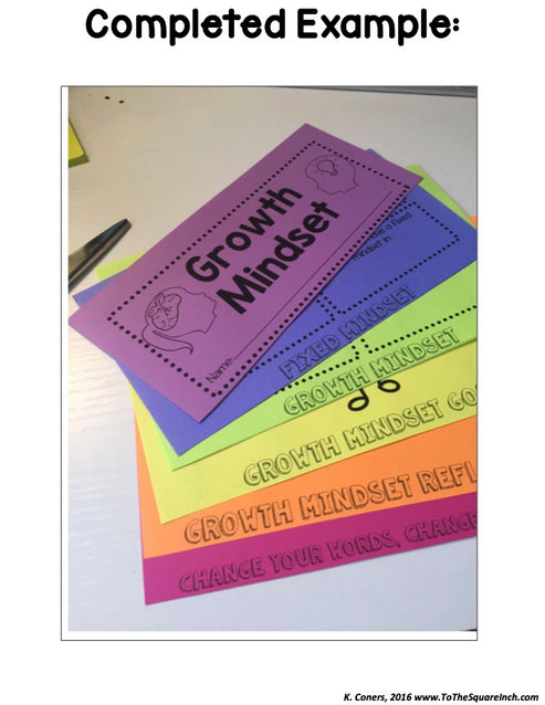 Growth Mindset Foldable Flipbook – To The Square Inch