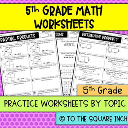 5th Grade Math Worksheets – To The Square Inch