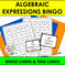 Algebraic Expressions Bingo – To The Square Inch