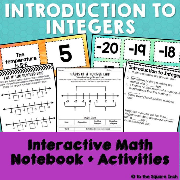 Integers Interactive Notebook – To The Square Inch