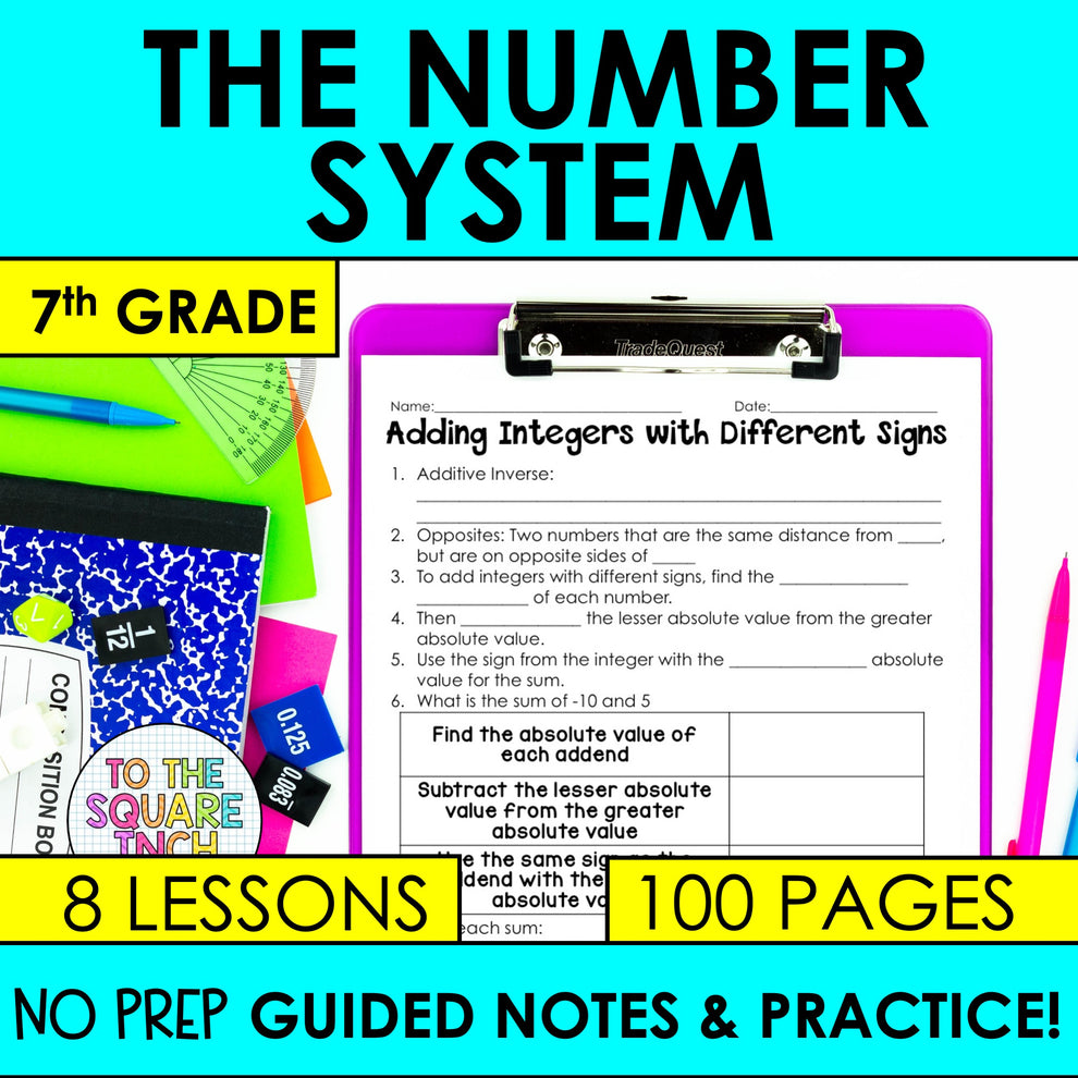 Number System - 7th Grade Math Guided Notes – To The Square Inch