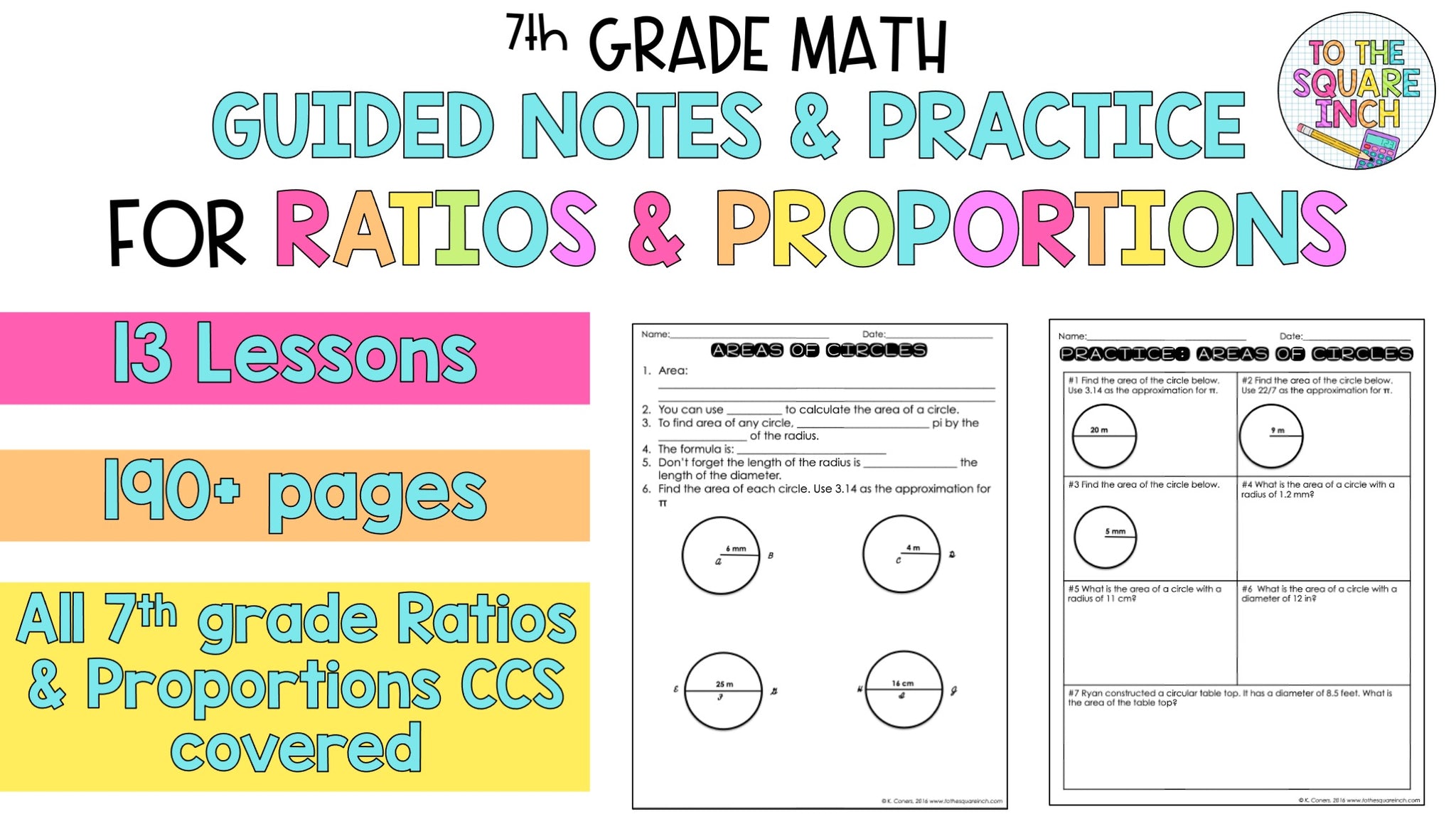 Ratios and Proportions - 7th Grade Math Guided Notes – To The Square Inch