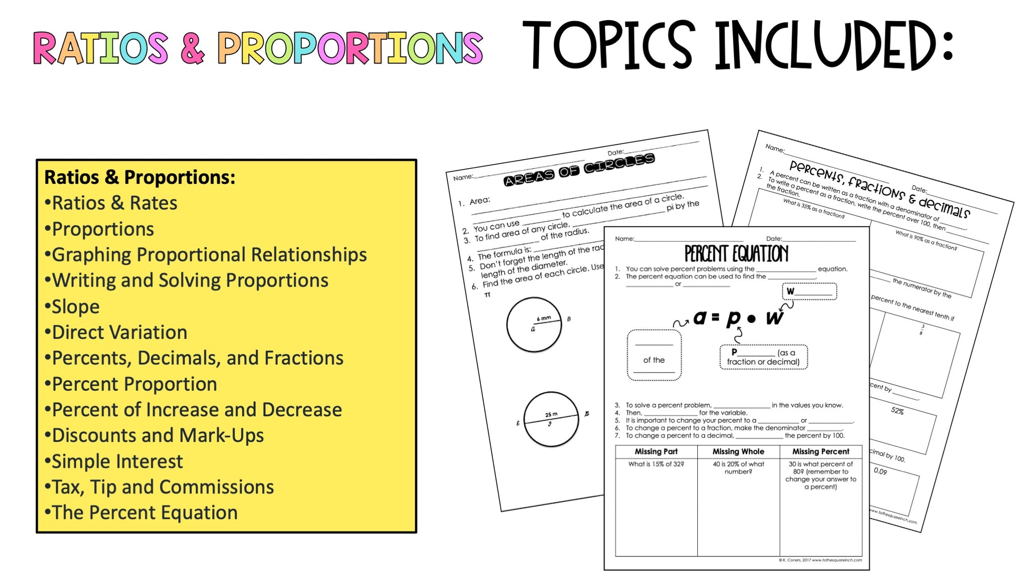 Ratios and Proportions - 7th Grade Math Guided Notes – To The Square Inch