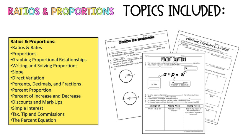 Ratios and Proportions - 7th Grade Math Guided Notes – To The Square Inch