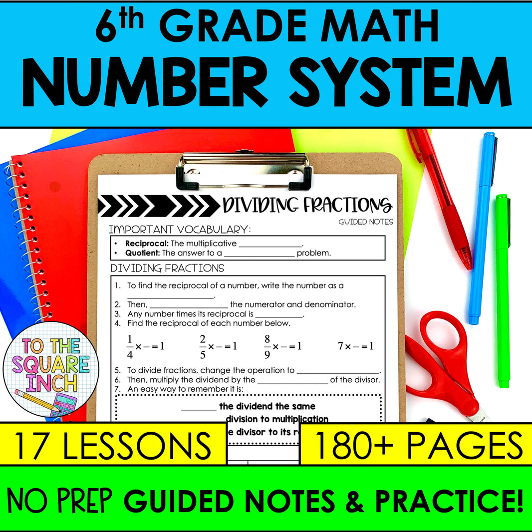 6th Grade Math Resources – To The Square Inch