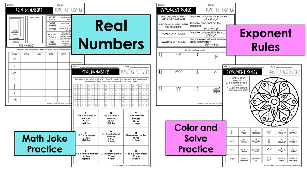8th Grade Math Sub Plans – To The Square Inch
