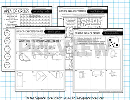 7th Grade Math FUN Worksheets – To The Square Inch