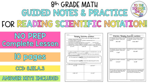 Reading Scientific Notation Notes – To The Square Inch