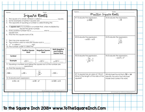 Square Root Notes – To The Square Inch