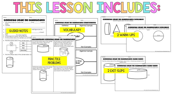 Surface Area of Cylinders Notes – To The Square Inch