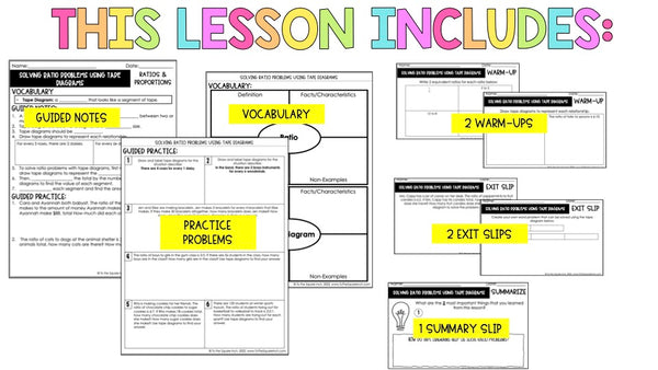 Ratios with Tape Diagrams Notes – To The Square Inch